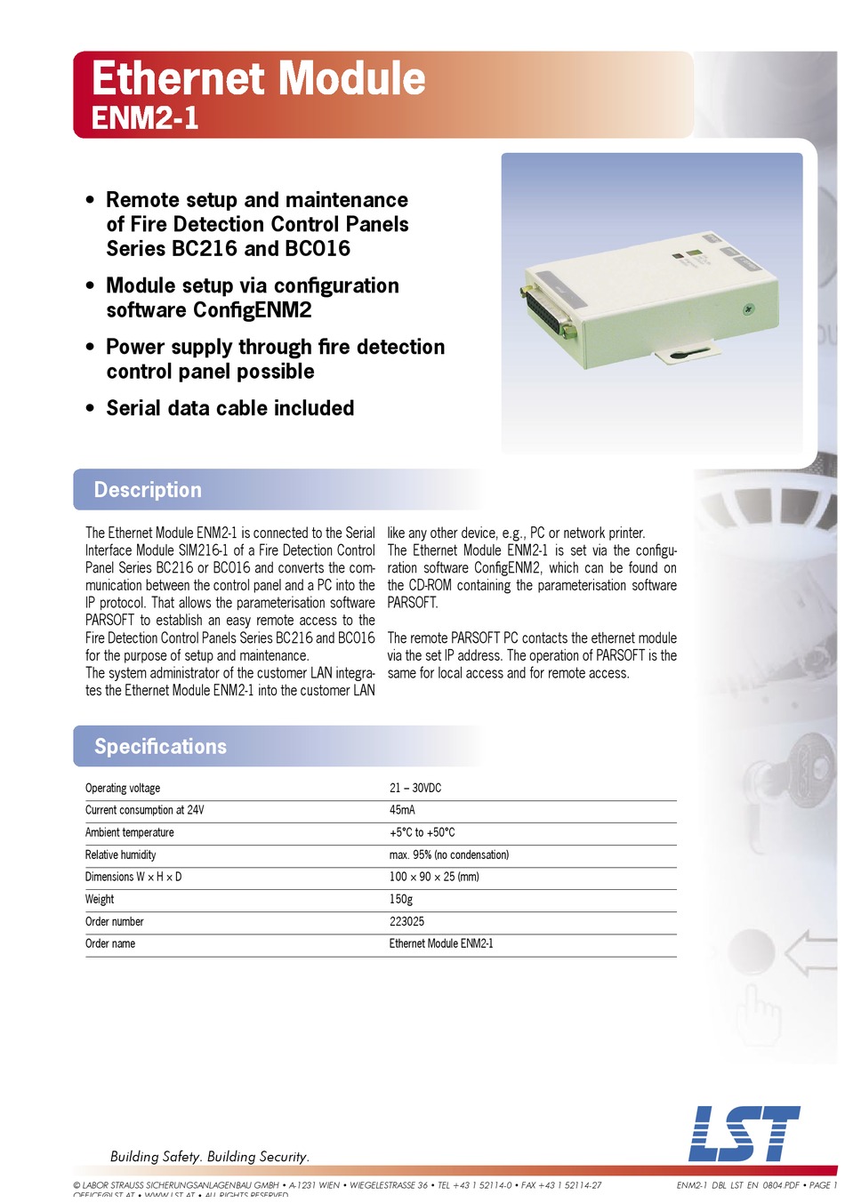 LST ENM2-1 SPECIFICATION SHEET Pdf Download | ManualsLib