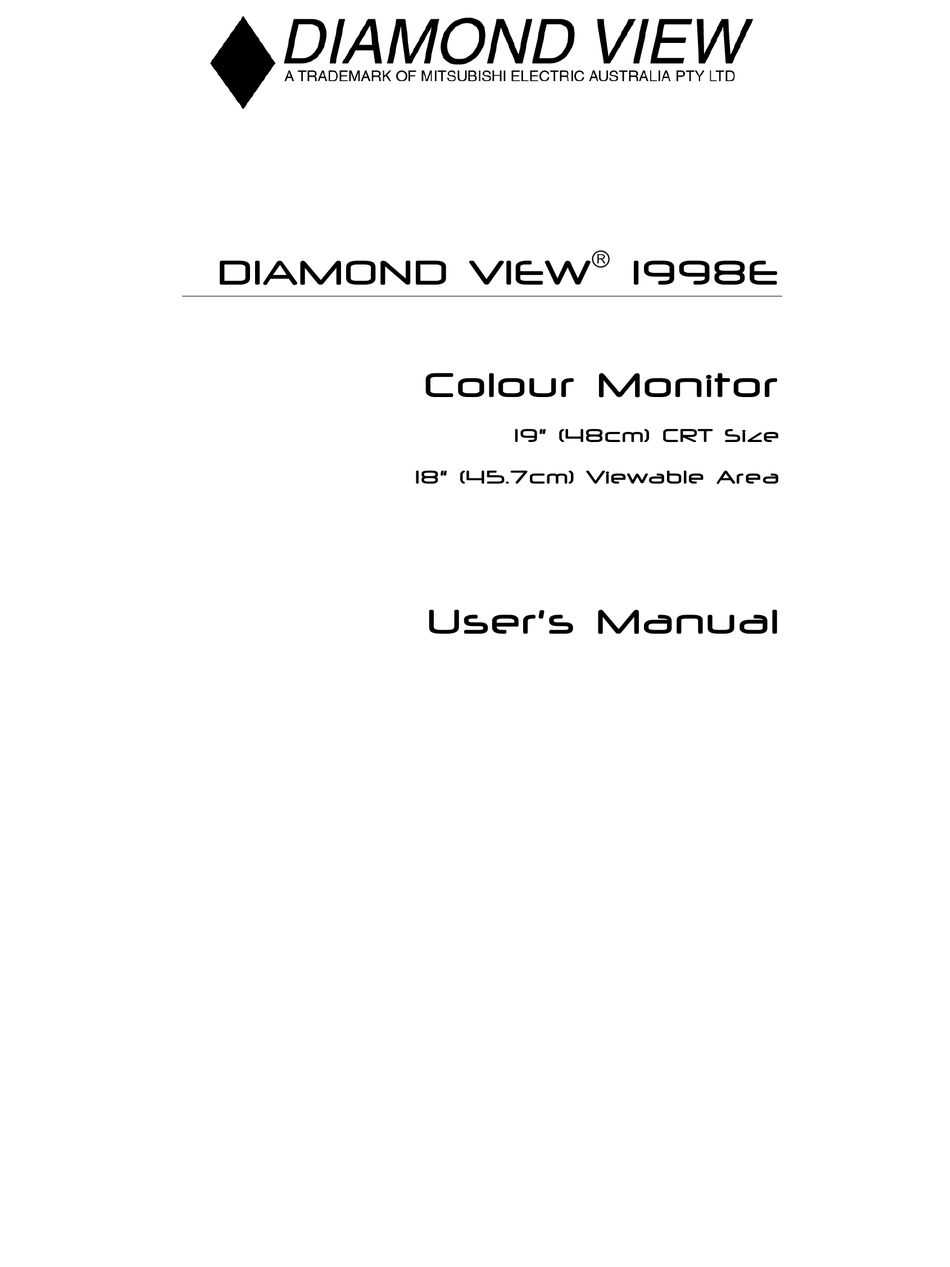 DIAMOND VIEW 1998E USER MANUAL Pdf Download | ManualsLib