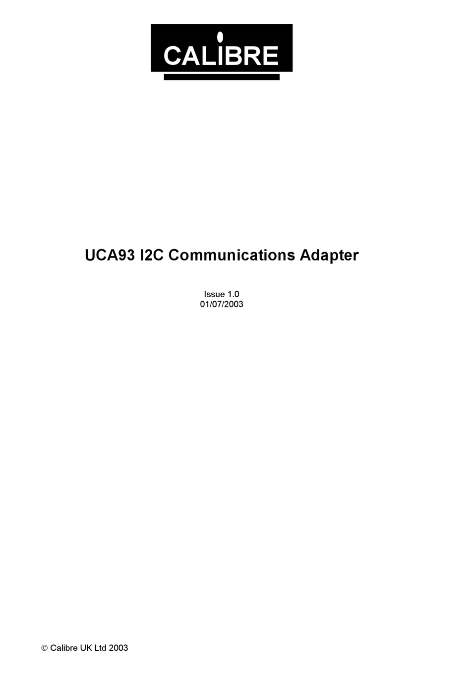 CALIBRE UCA93 OWNER'S MANUAL Pdf Download | ManualsLib