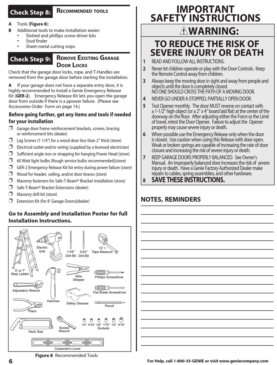 Genie Safe T Beam Installation Instructions - Home Design Ideas