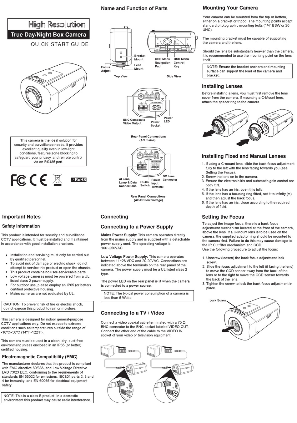 HIGH RESOLUTION TECHNOLOGIES SECURITY CAMERA USER MANUAL Pdf Download HIGH RESOLUTION TECHNOLOGIES SECURITY CAMERA USER MANUAL Pdf Download