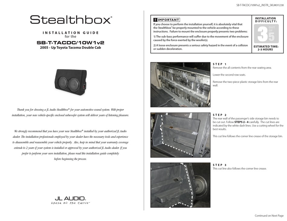 STEALTHBOX SB-T-TACDC/10W1V2 INSTALLATION MANUAL Pdf Download | ManualsLib