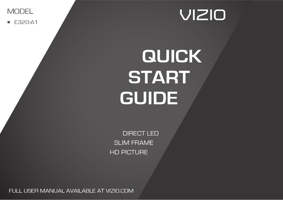 VIZIO E320-A1 QUICK START MANUAL Pdf Download | ManualsLib
