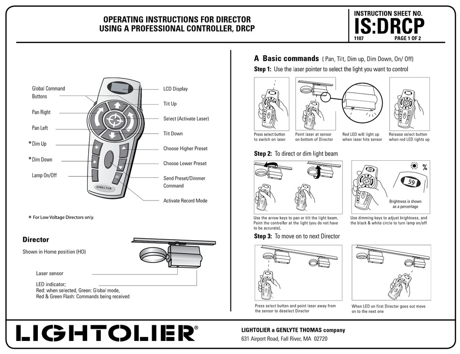 LIGHTOLIER DRCP OPERATING INSTRUCTIONS Pdf Download | ManualsLib