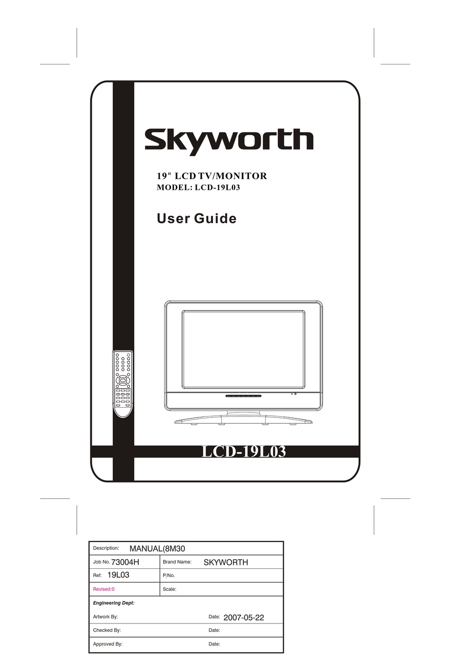 SKYWORTH LCD-19L03 USER MANUAL Pdf Download | ManualsLib