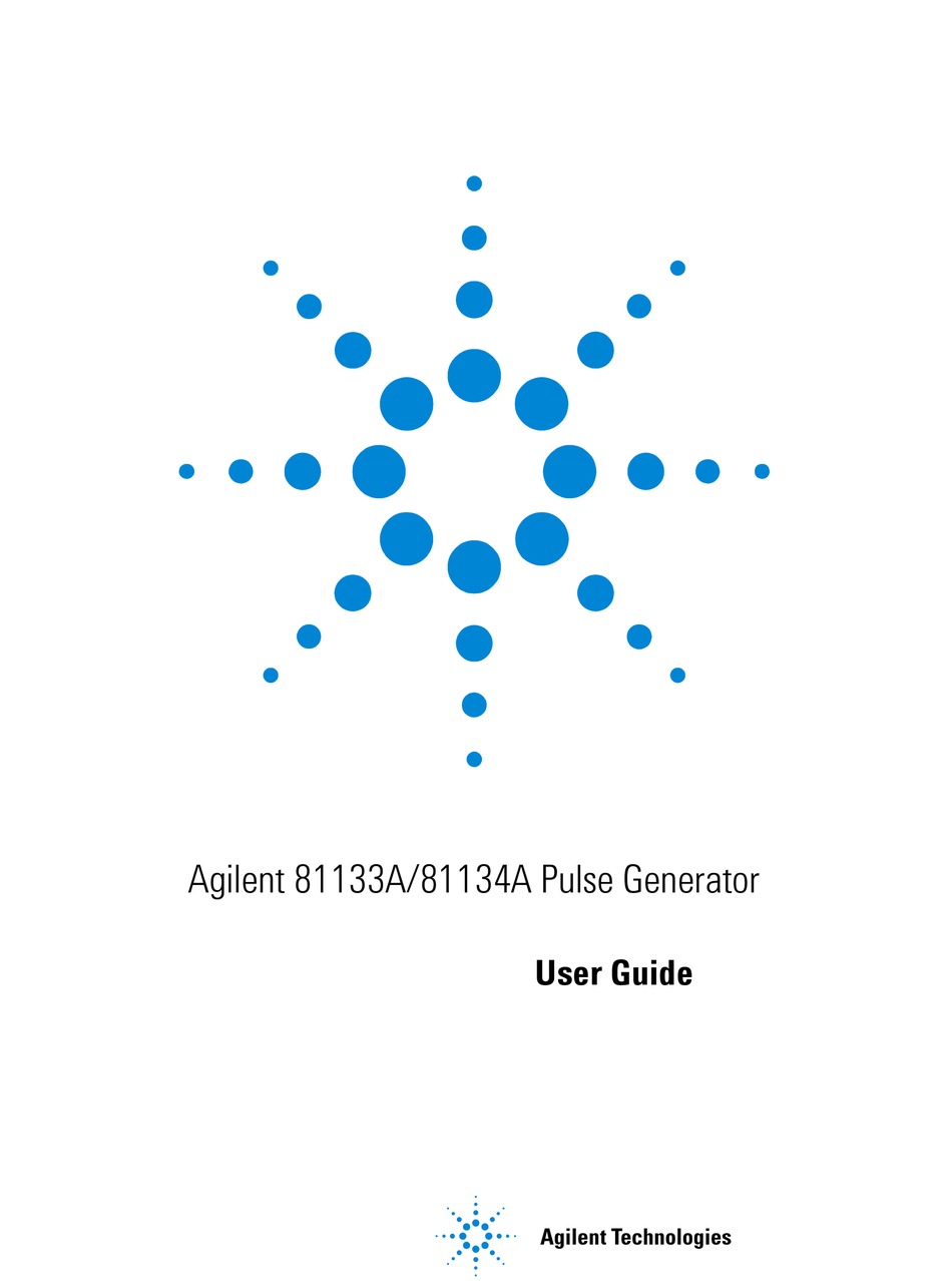 AGILENT TECHNOLOGIES 81133A USER MANUAL Pdf Download | ManualsLib