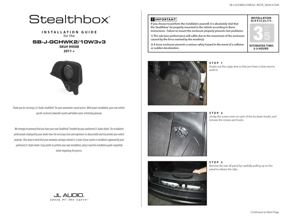 STEALTHBOX SB-J-GCHWK2/10W3V3 INSTALLATION MANUAL Pdf Download | ManualsLib