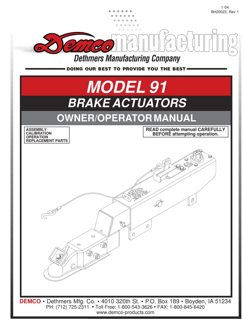 DEMCO 91 OWNER'S/OPERATOR'S MANUAL Pdf Download | ManualsLib