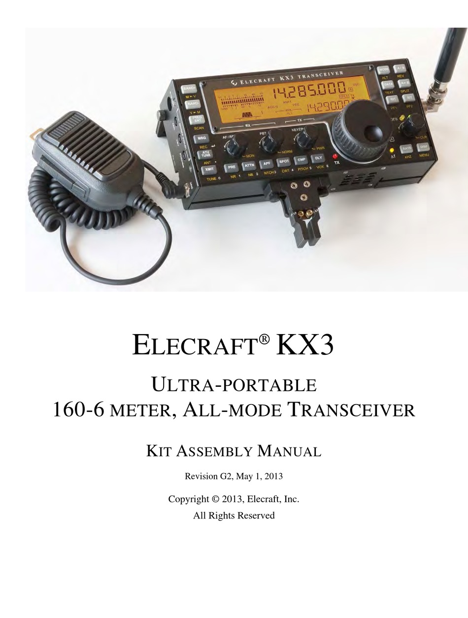ELECRAFT KX3 ASSEMBLY MANUAL Pdf Download | ManualsLib