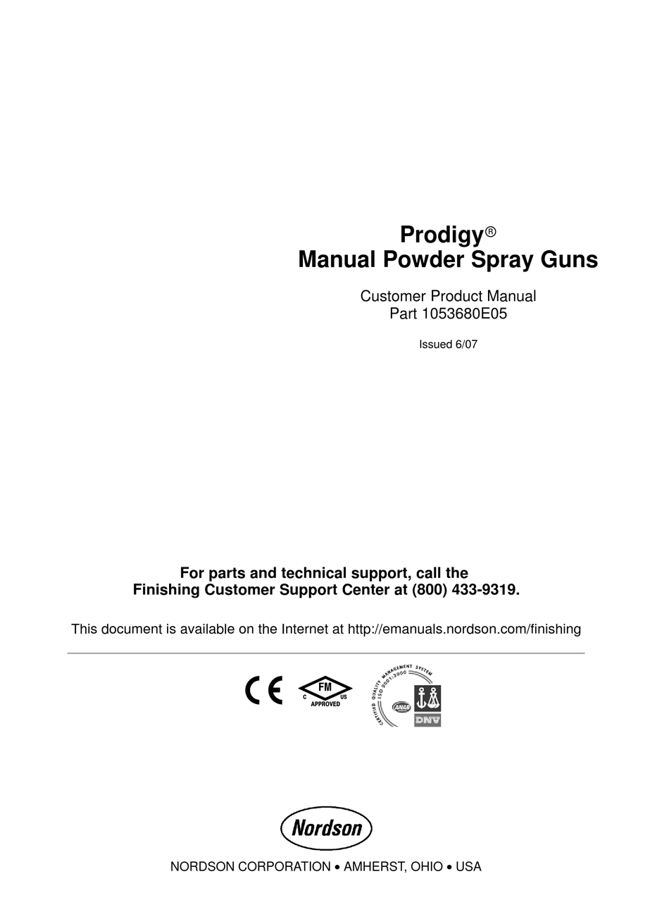 PRODIGY POWDER SPRAY GUN MANUAL Pdf Download | ManualsLib