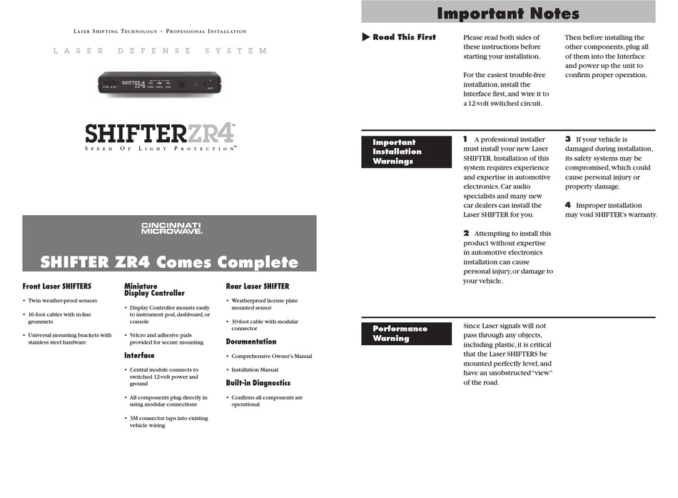 SHIFTER ZR4 INSTALLATION MANUAL Pdf Download | ManualsLib