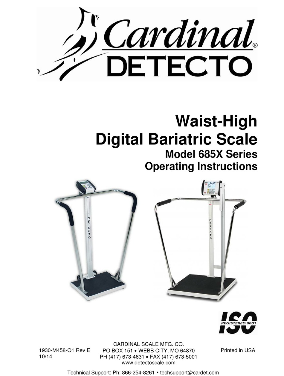 CARDIBAL 685X SERIES OPERATING INSTRUCTIONS MANUAL Pdf Download ...