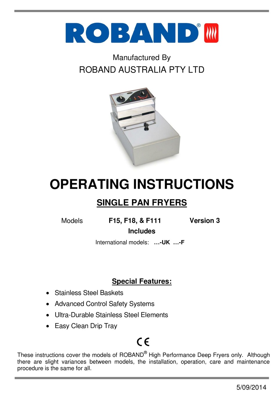 ROBAND F15 OPERATING INSTRUCTIONS MANUAL Pdf Download | ManualsLib