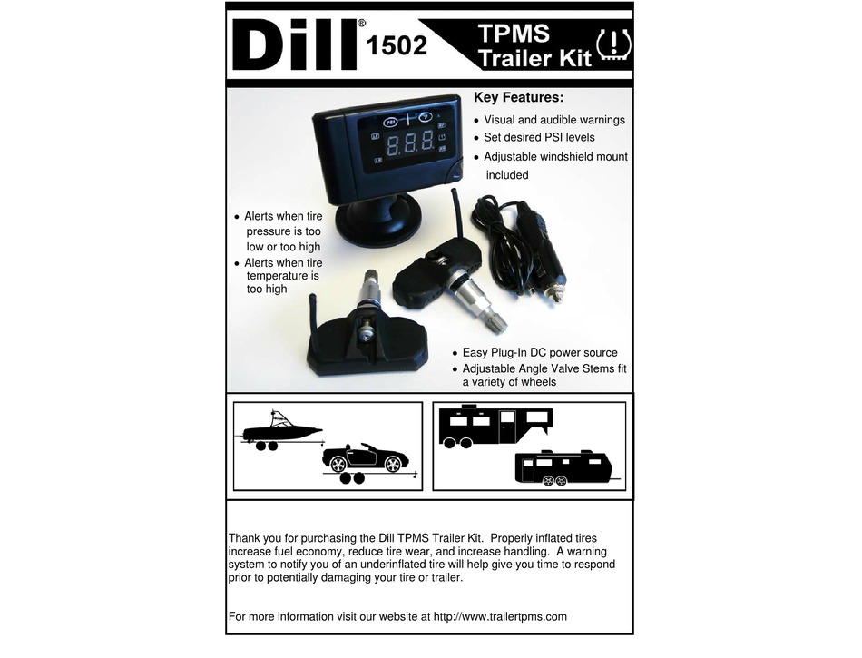 Dill Tpms 1502 Instruction Manual Pdf Download Manualslib