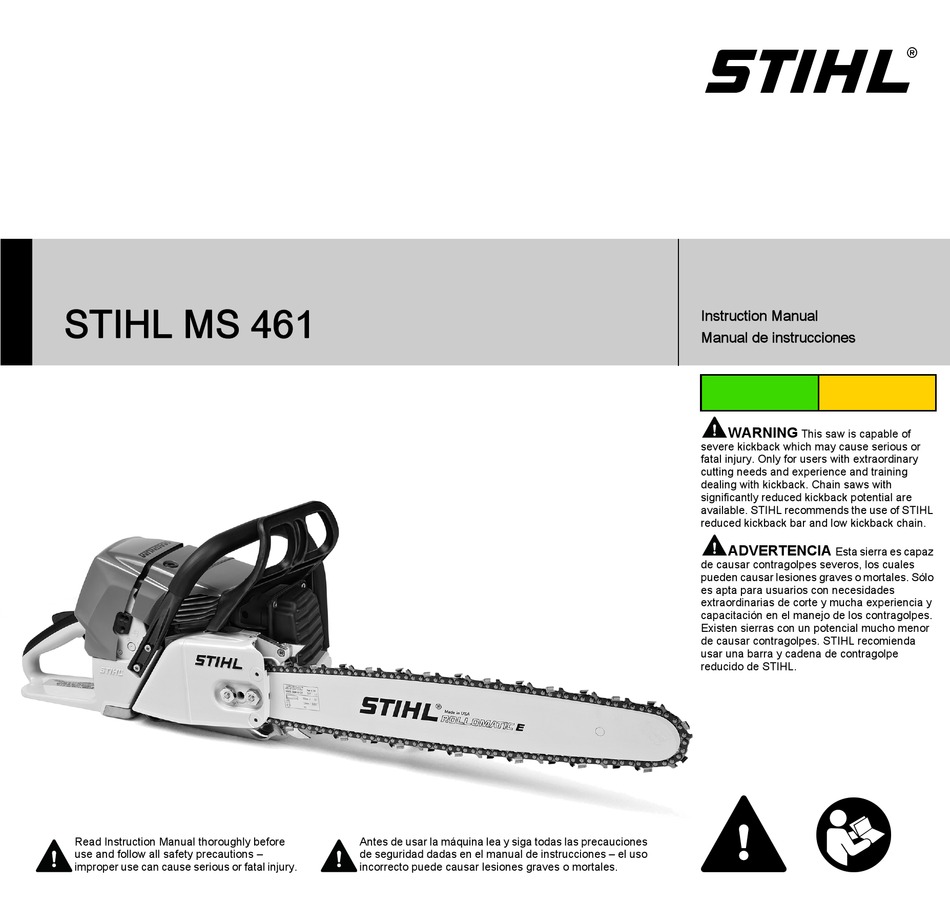 STIHL MS 461 INSTRUCTION MANUAL Pdf Download | ManualsLib