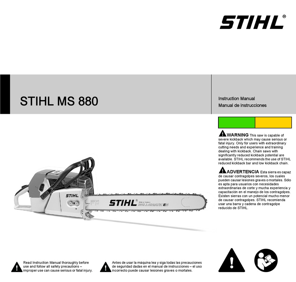 STIHL MS 880 INSTRUCTION MANUAL Pdf Download | ManualsLib