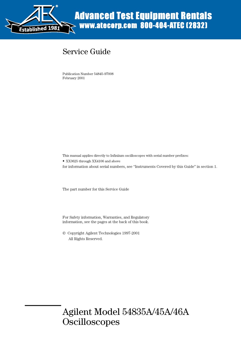 AGILENT TECHNOLOGIES 54835A SERVICE MANUAL Pdf Download | ManualsLib