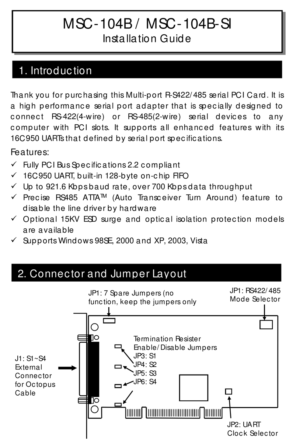ANTAIRA MSC-104B INSTALLATION MANUAL Pdf Download | ManualsLib
