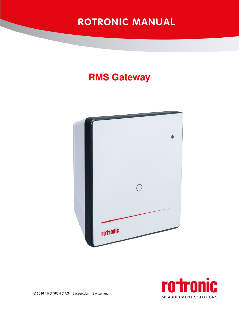 ROTRONIC RMS-GW-868 MANUAL Pdf Download | ManualsLib