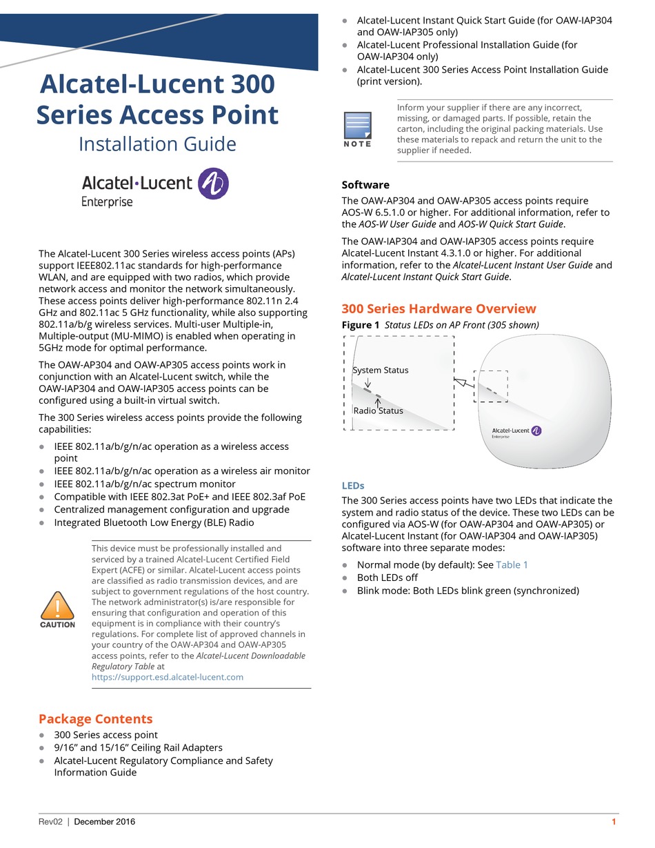 ALCATEL LUCENT 300 SERIES INSTALLATION MANUAL Pdf Download | ManualsLib
