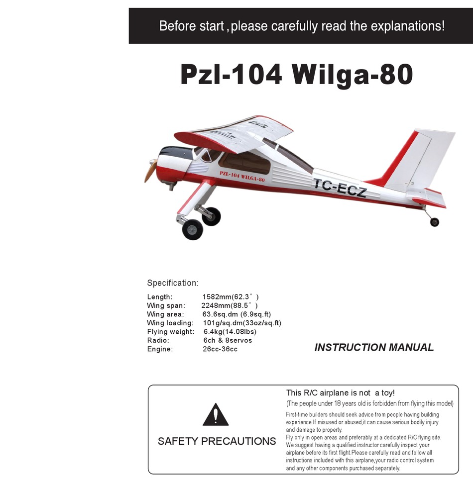 BIGPLANES PZL-104 WILGA-80 INSTRUCTION MANUAL Pdf Download | ManualsLib