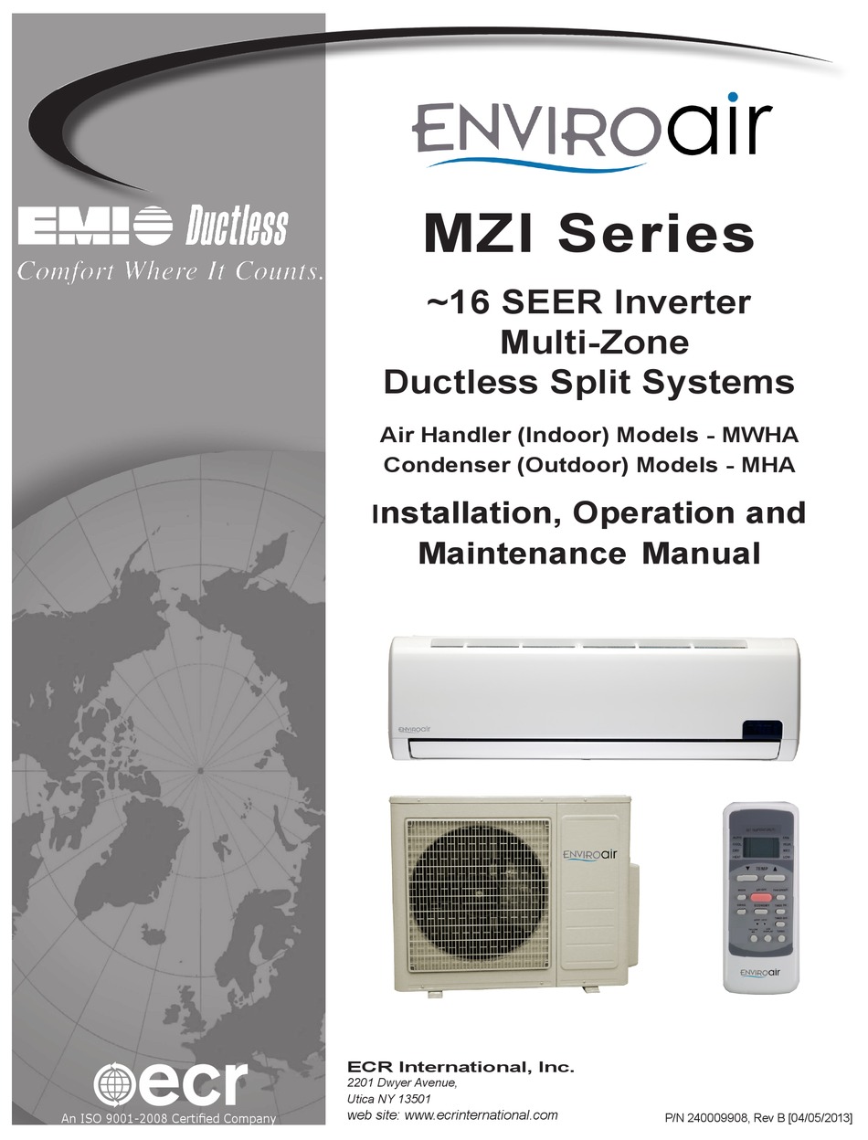 ECR INTERNATIONAL ENVIROAIR MZI SERIES INSTALLATION, OPERATION AND MAINTENANCE MANUAL Pdf ...