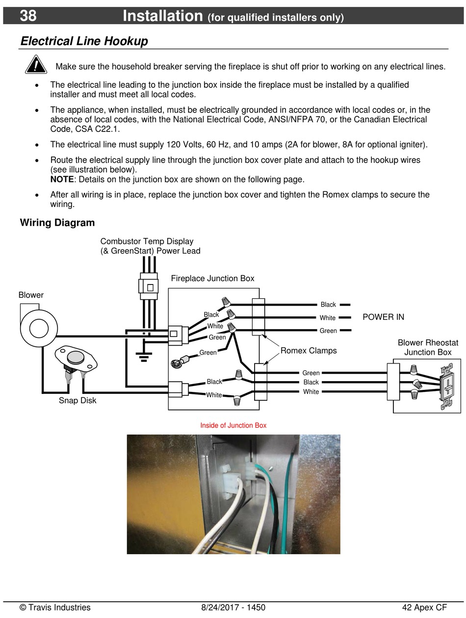 Diagrama de fiação para lareira elétrica passo a passo