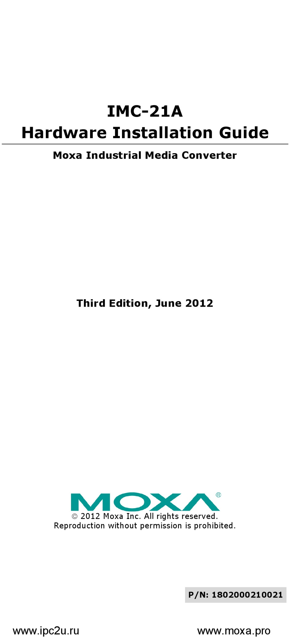 MOXA TECHNOLOGIES IMC-21A HARDWARE INSTALLATION MANUAL Pdf Download ...