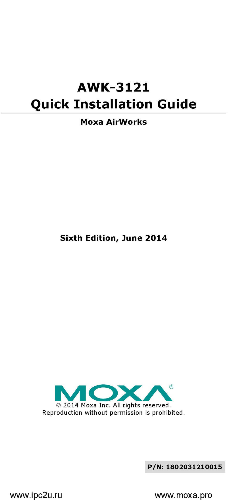 MOXA TECHNOLOGIES AWK-3121 QUICK INSTALLATION MANUAL Pdf Download | ManualsLib