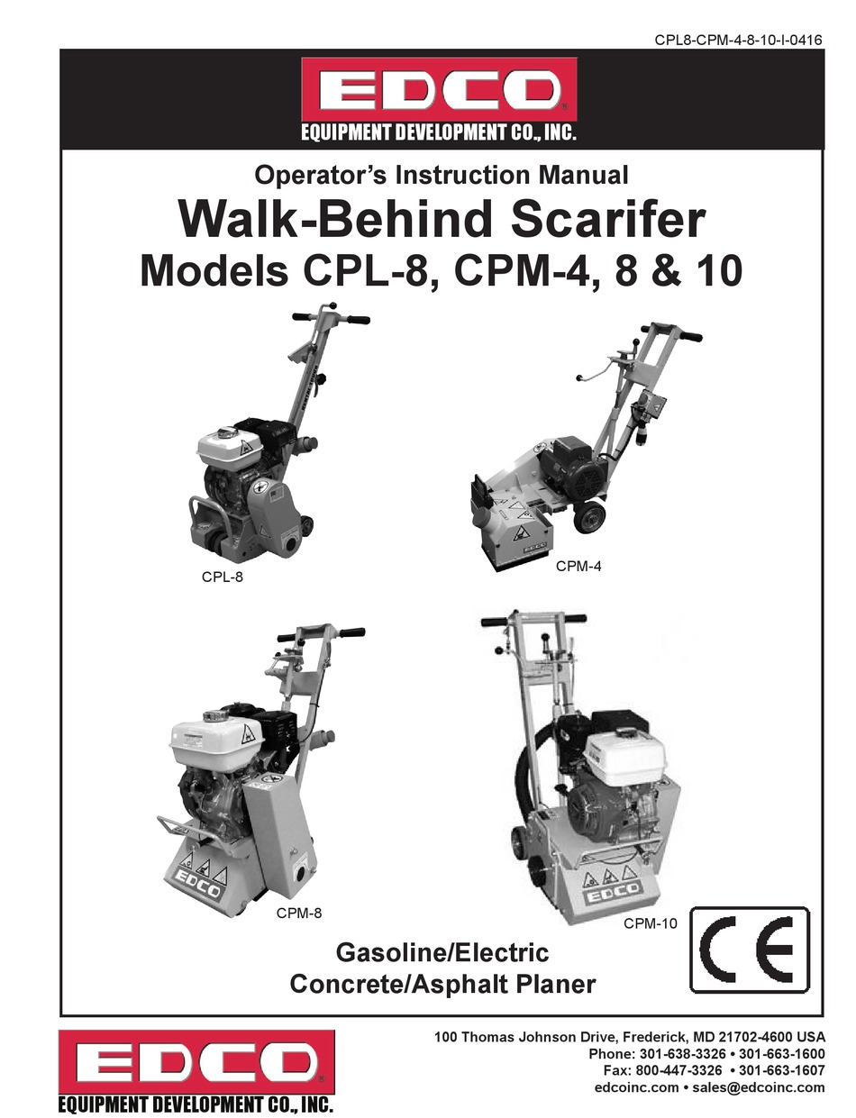 EDCO CPL-8 OPERATOR'S INSTRUCTION MANUAL Pdf Download | ManualsLib