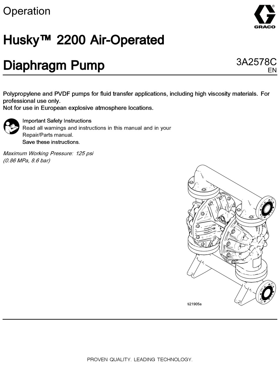 GRACO HUSKY 2200F OPERATION MANUALS Pdf Download | ManualsLib