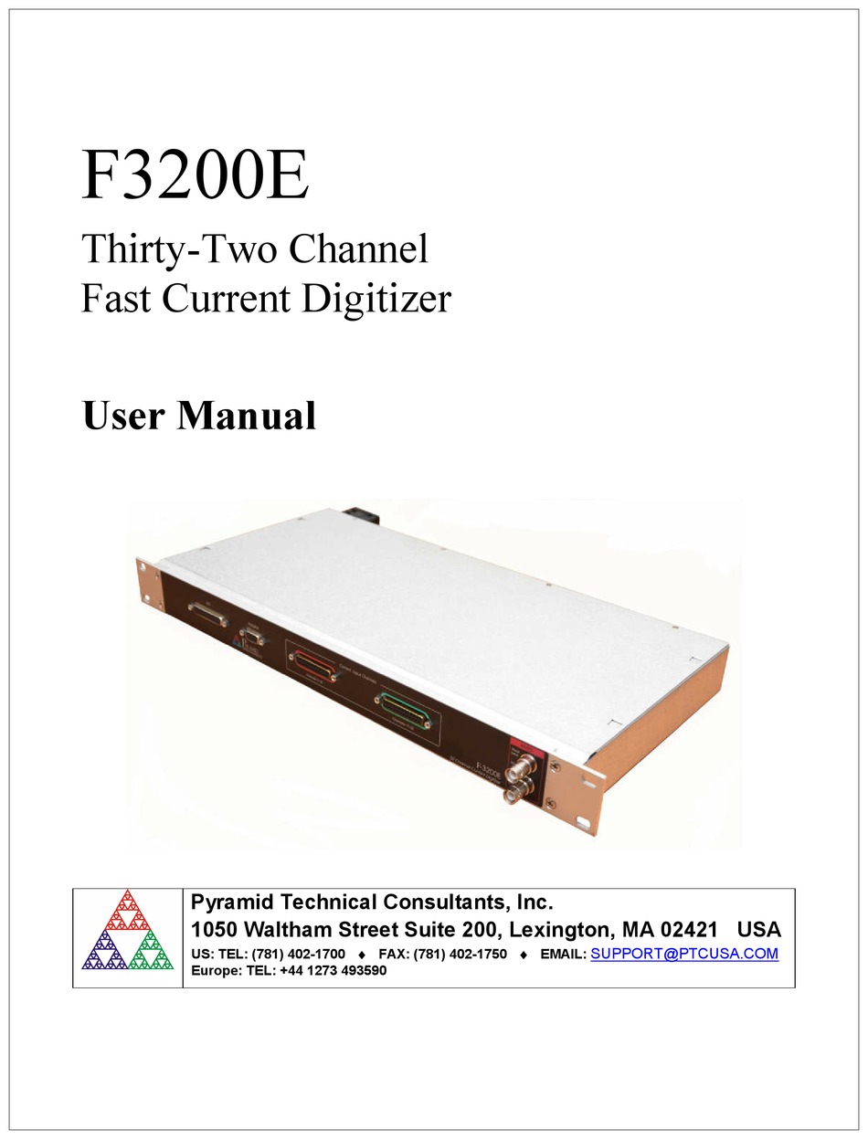 PYRAMID TECHNICAL CONSULTANTS F3200E USER MANUAL Pdf Download | ManualsLib