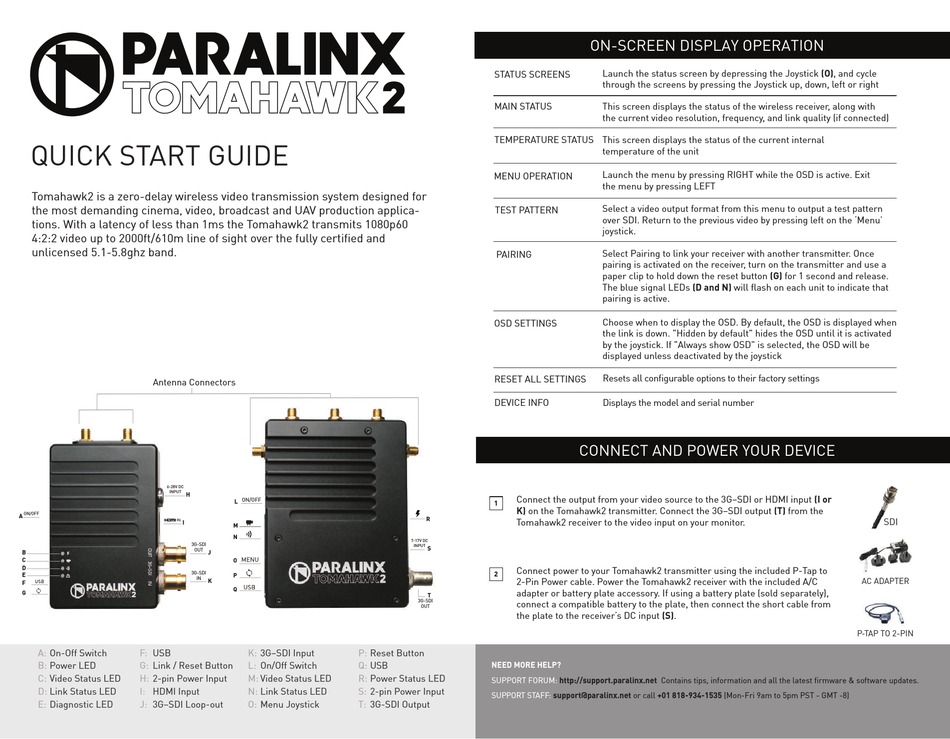 PARALINX TOMAHAWK2 QUICK START MANUALS Pdf Download | ManualsLib