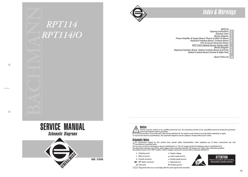 BACHMANN RPT114 SERVICE MANUAL Pdf Download | ManualsLib