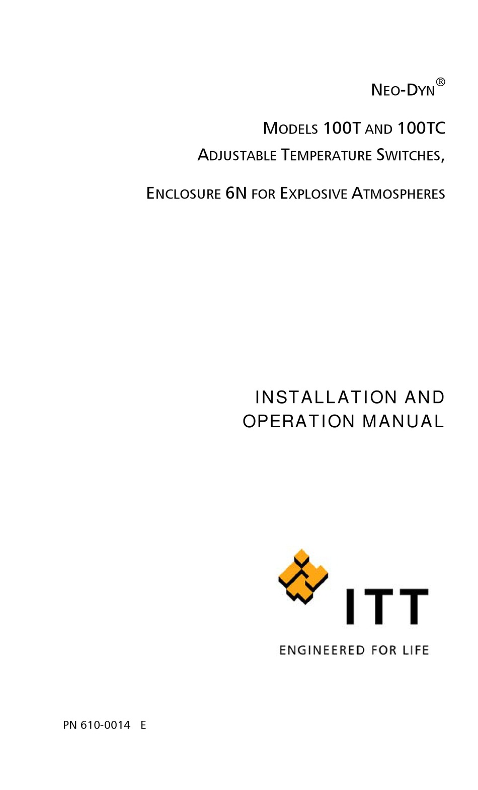 ITT NEO-DYN 100T INSTALLATION AND OPERATION MANUAL Pdf Download ...