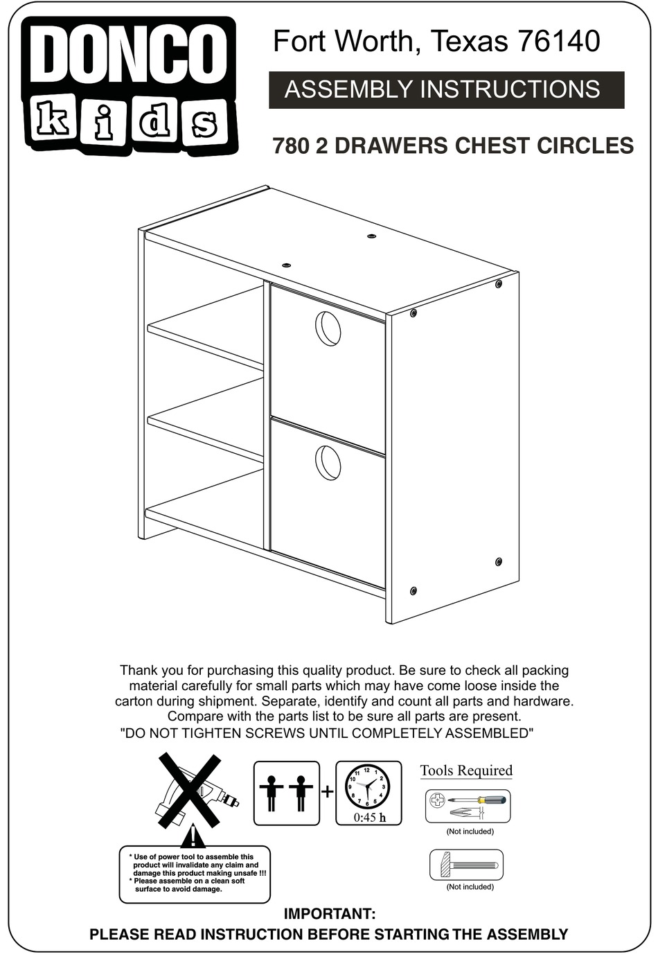 DONCO KIDS 780 ASSEMBLY INSTRUCTIONS MANUAL Pdf Download | ManualsLib