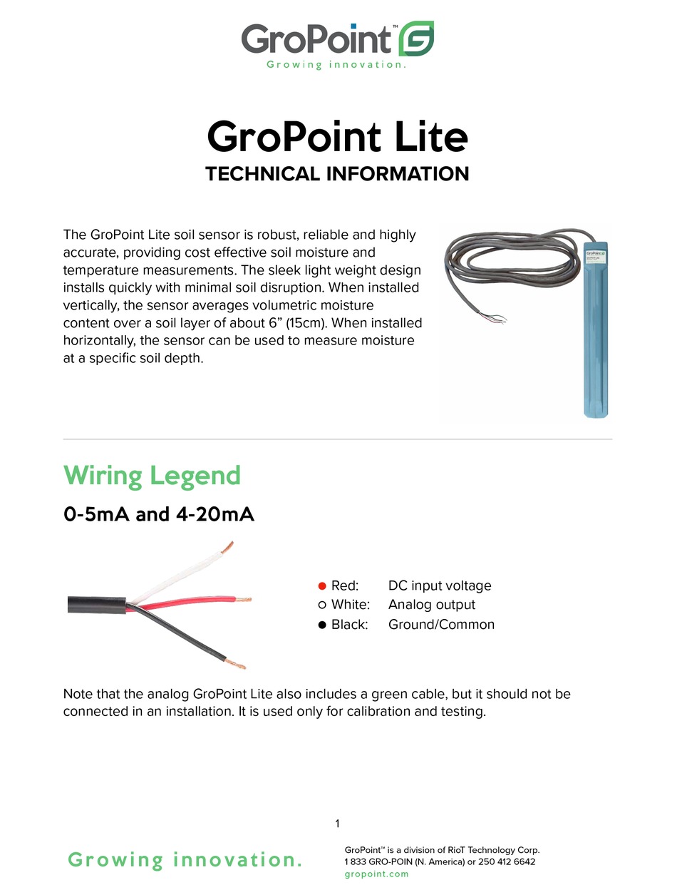 GROPOINT LITE TECHNICAL INFORMATION Pdf Download | ManualsLib
