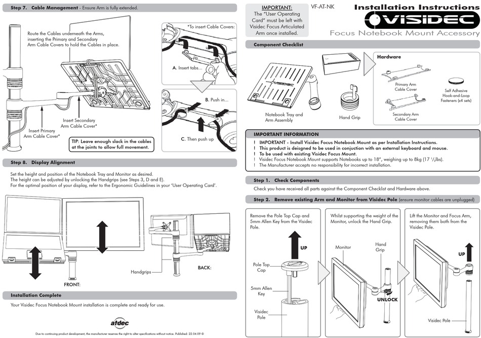 VISIDEC VF-AT-NK INSTALLATION INSTRUCTIONS Pdf Download | ManualsLib