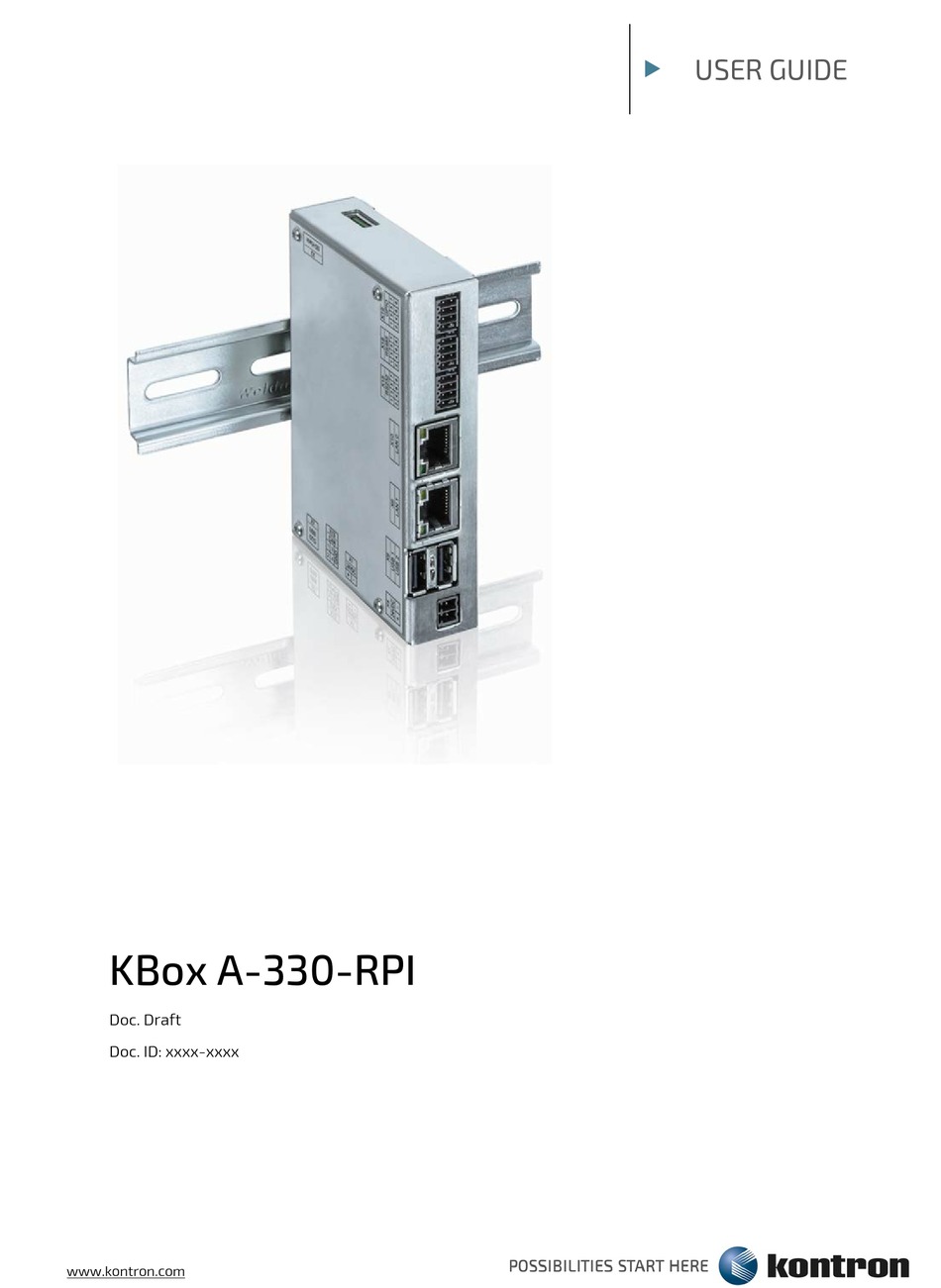 KONTRON KBOX A-330-RPI GATEWAY USER MANUAL | ManualsLib