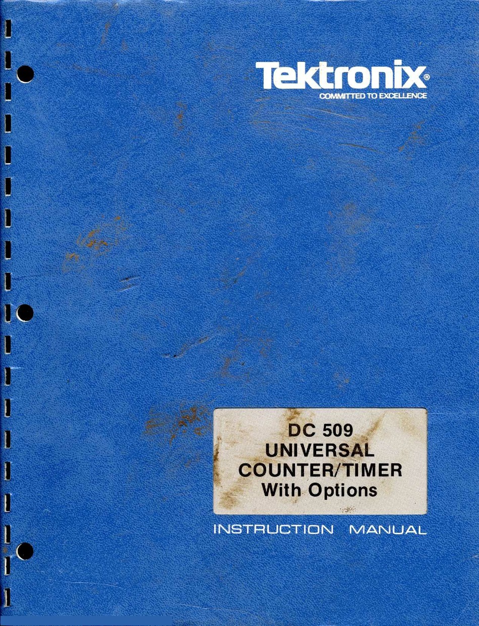 Tektronix Dc 509 Cash Counter Instruction Manual Manualslib