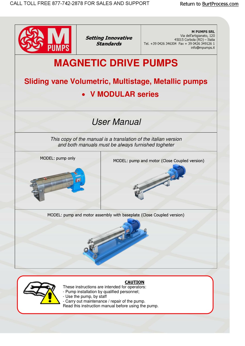 M PUMPS V MODULAR SERIES USER MANUAL Pdf Download | ManualsLib