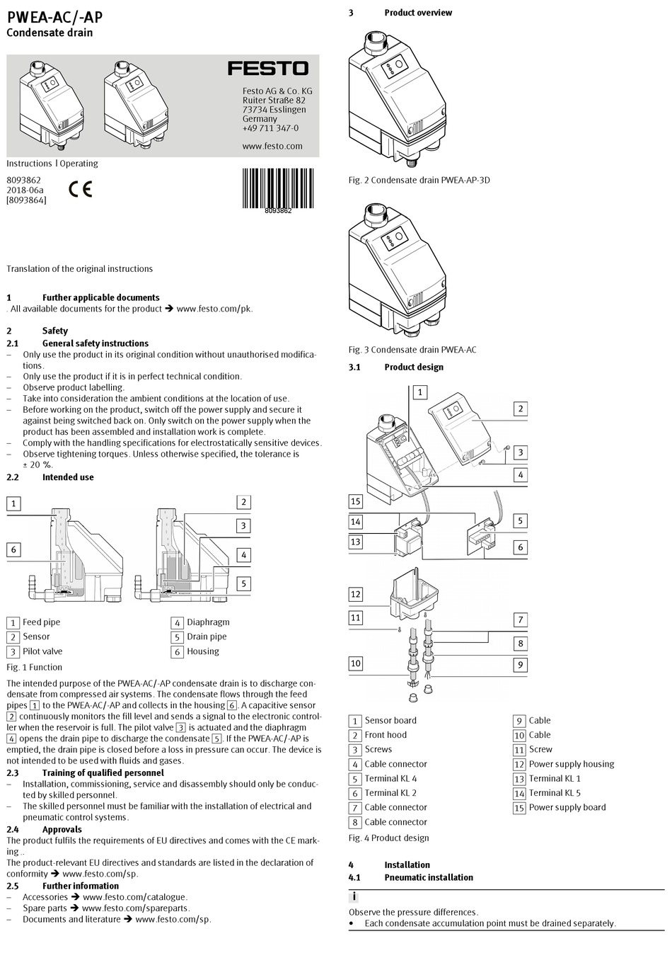 FESTO PWEA-AC SERIES OPERATING INSTRUCTIONS Pdf Download | ManualsLib