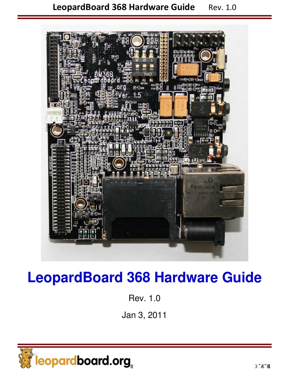 LEOPARD IMAGING LEOPARDBOARD 368 HARDWARE MANUAL Pdf Download | ManualsLib