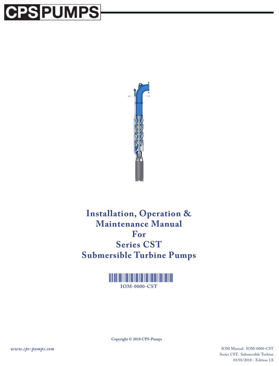 CPS-PUMPS CST SERIES INSTALLATION, OPERATION & MAINTENANCE MANUAL Pdf ...