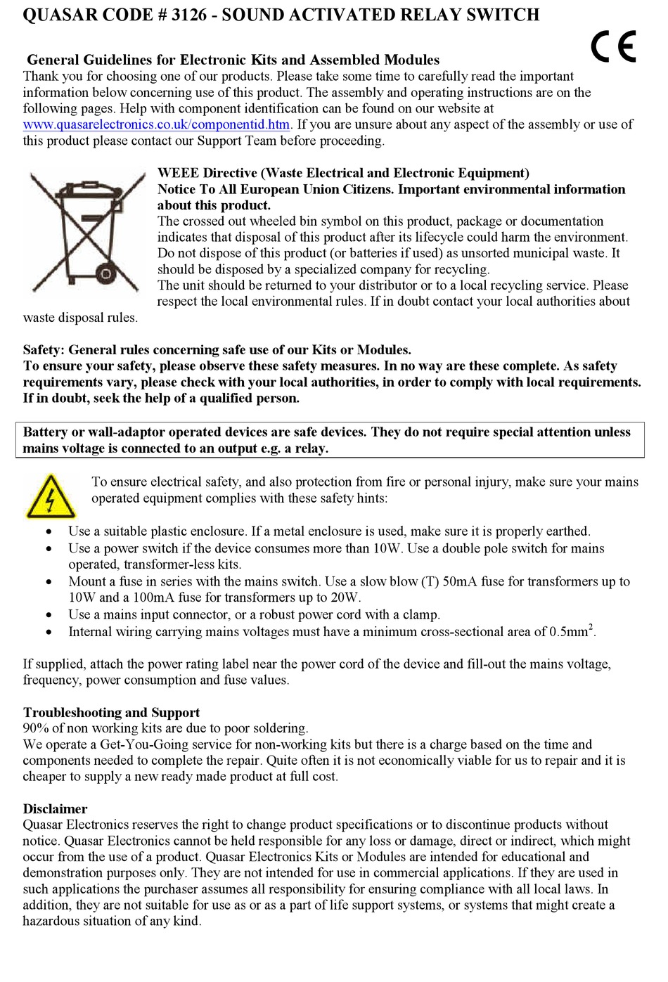 QUASAR 3126 USER MANUAL Pdf Download | ManualsLib