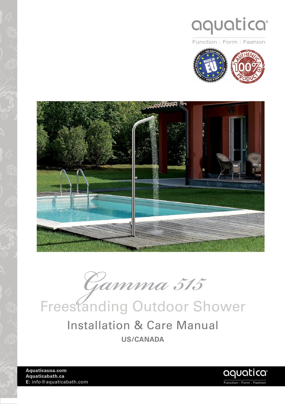 AQUATICA DIGITAL GAMMA 515 INSTALLATION & CARE MANUAL Pdf Download ...