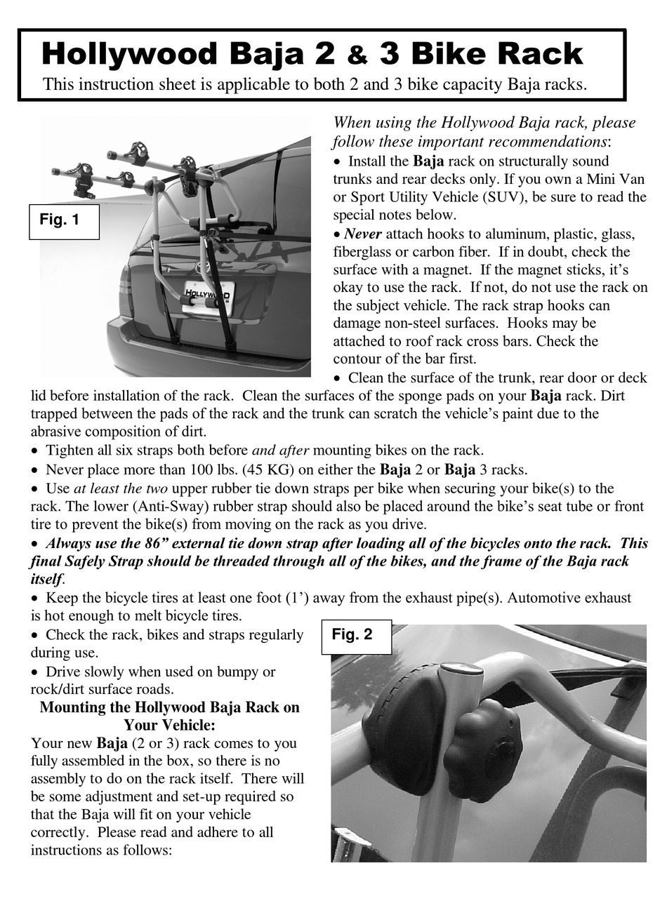 HOLLYWOOD RACKS BAJA 2 INSTRUCTION SHEET Pdf Download | ManualsLib