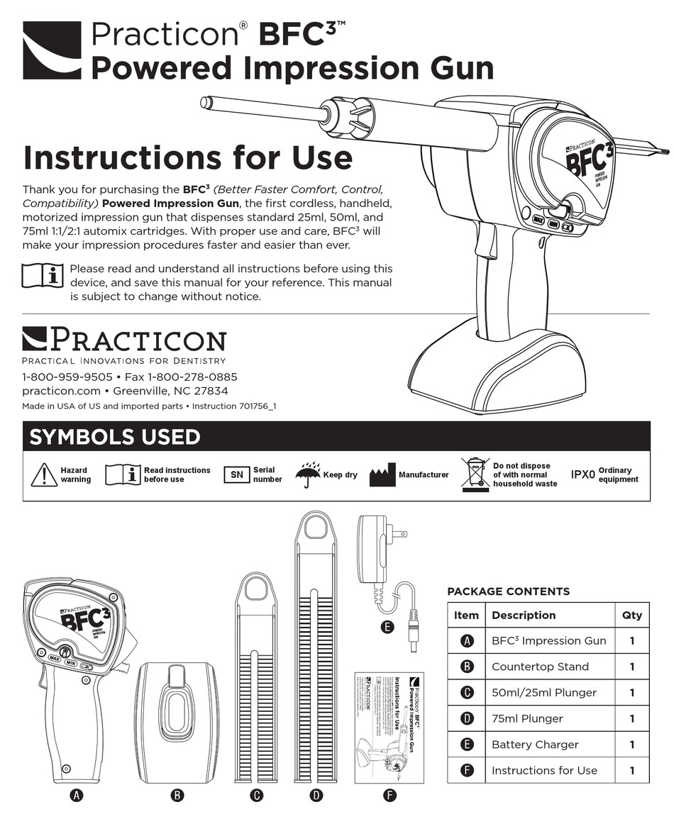 PRACTICON BFC3 INSTRUCTIONS FOR USE Pdf Download | ManualsLib