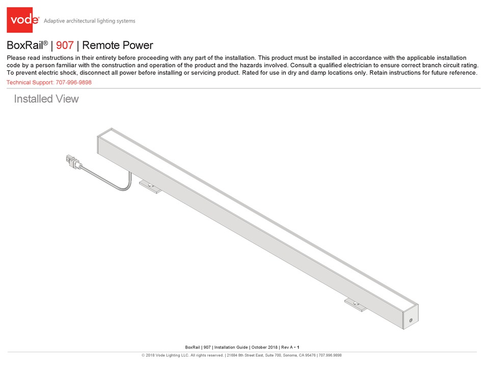 VODE BOXRAIL 907 INSTALLATION MANUAL Pdf Download | ManualsLib
