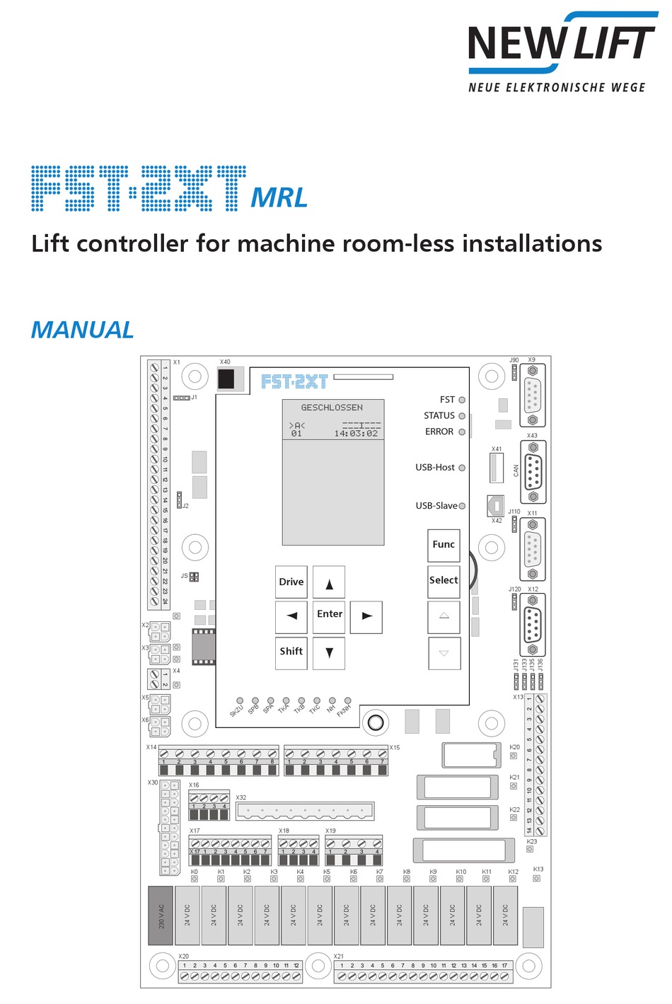 NEW LIFT FST-2XT MRL MANUAL Pdf Download | ManualsLib